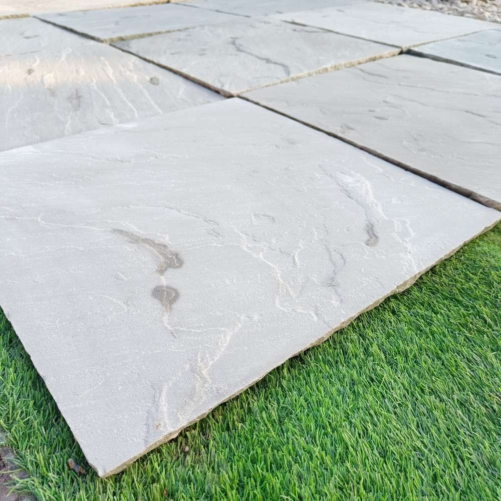 Kandla Grey Riven Sandstone 600x600 Paving Slabs – The Stonemart Ltd