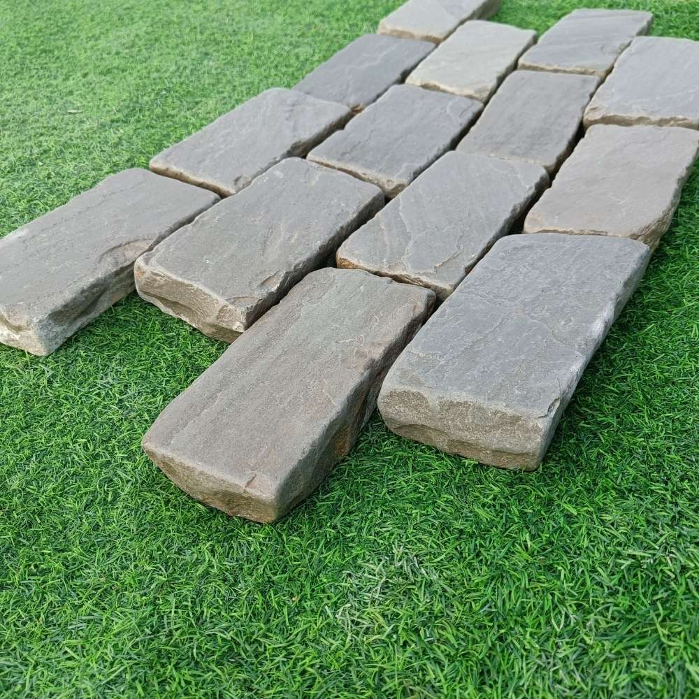 Kandla Grey Tumbled Sandstone 100X200 Block Setts – The Stonemart Ltd