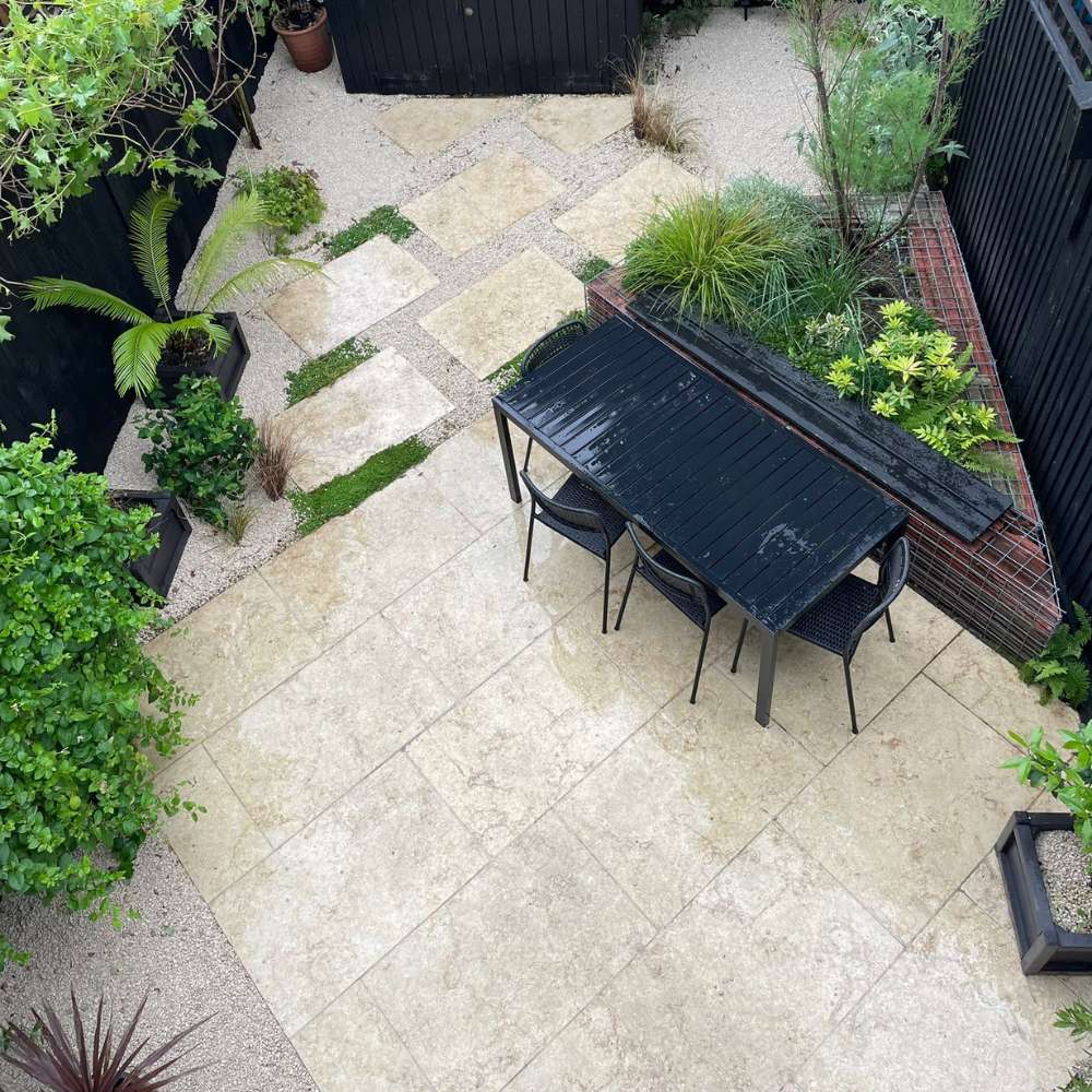 Sahara Beige Tumbled Limestone 600x900 Paving Slabs – The Stonemart Ltd