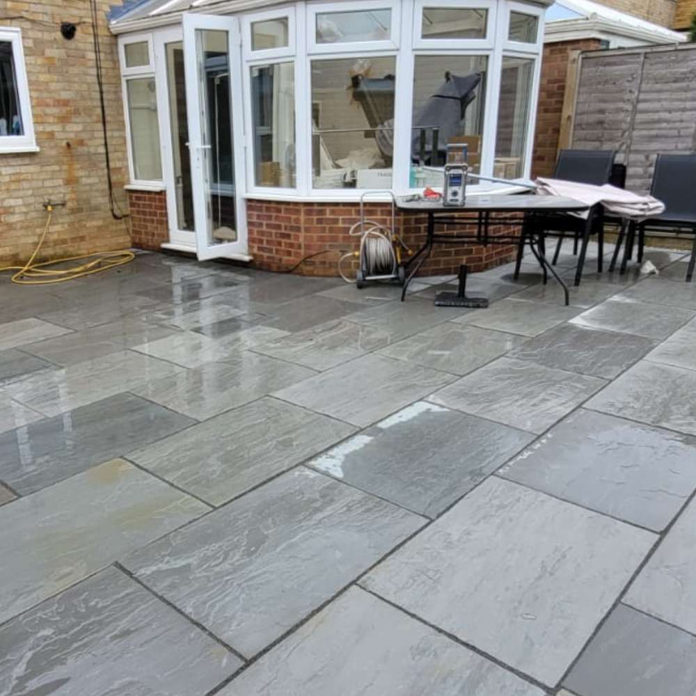 Kandla Grey Riven Sandstone 600x900 Paving Slabs – The Stonemart Ltd